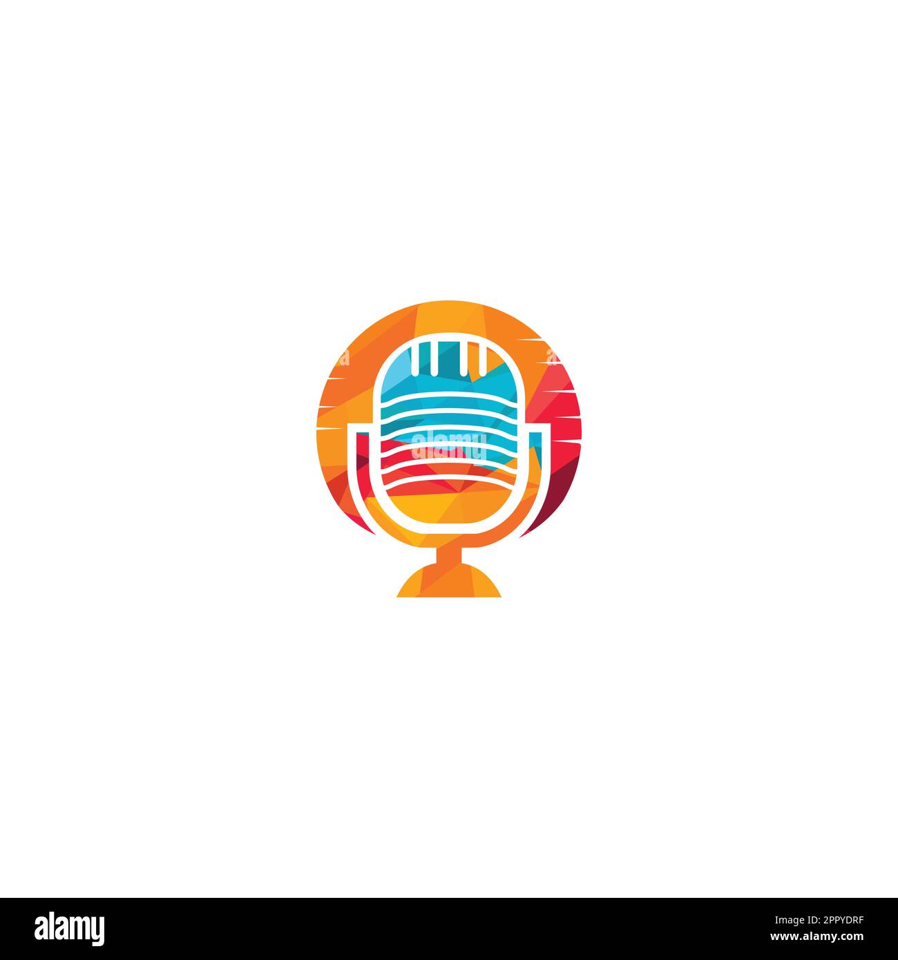 Morning podcast logo design. Unique logo vector microphone logo design ...