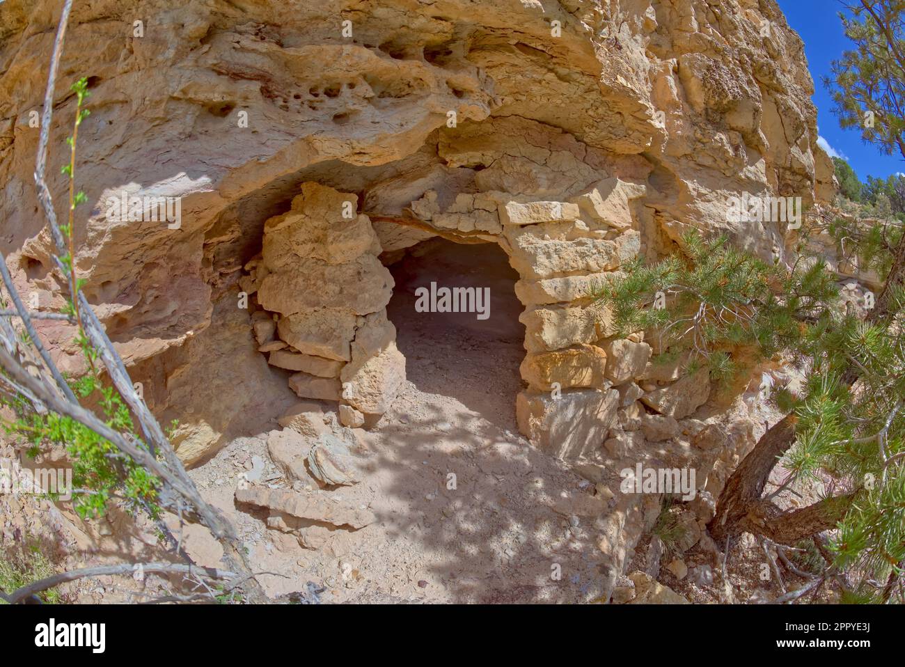 Ancient Indian Ruins on the edge of a cliff east of Papago Point at ...