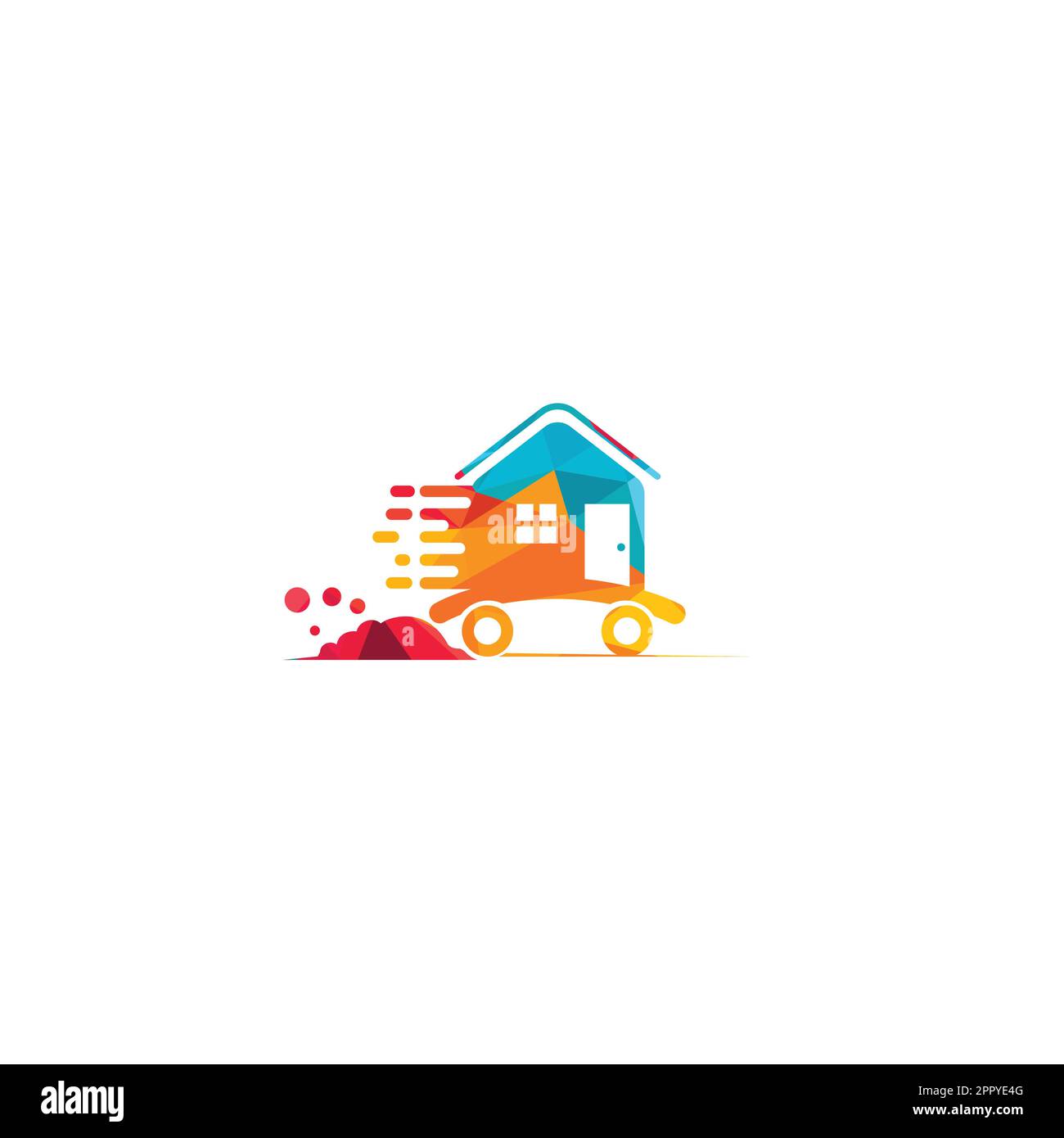 House moving company logo design. Home logo with moving symbols Stock ...