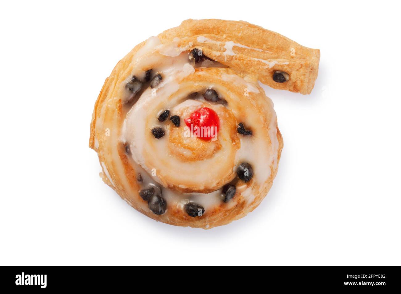 studio shot of a Danish Pastry cut out against a white background ...