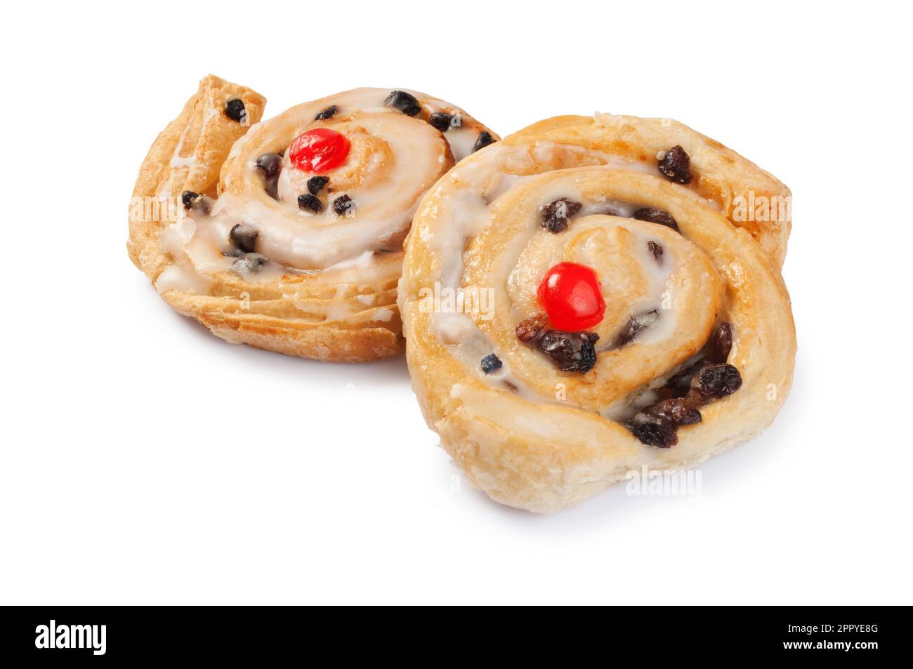 studio shot of a Danish Pastry cut out against a white background ...