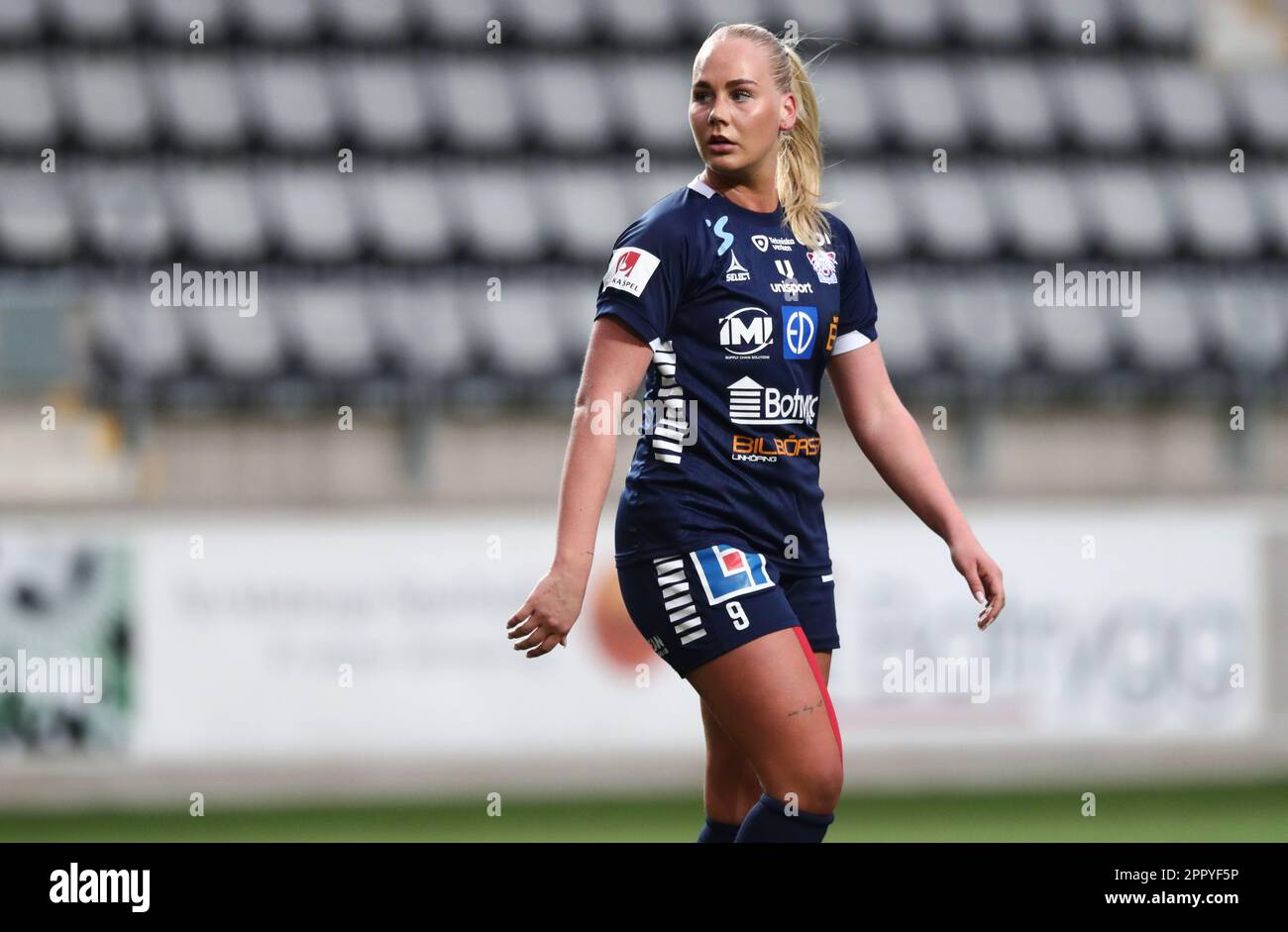Linköpings no 9 Cathinka Tandberg during Monday's football match in the ...