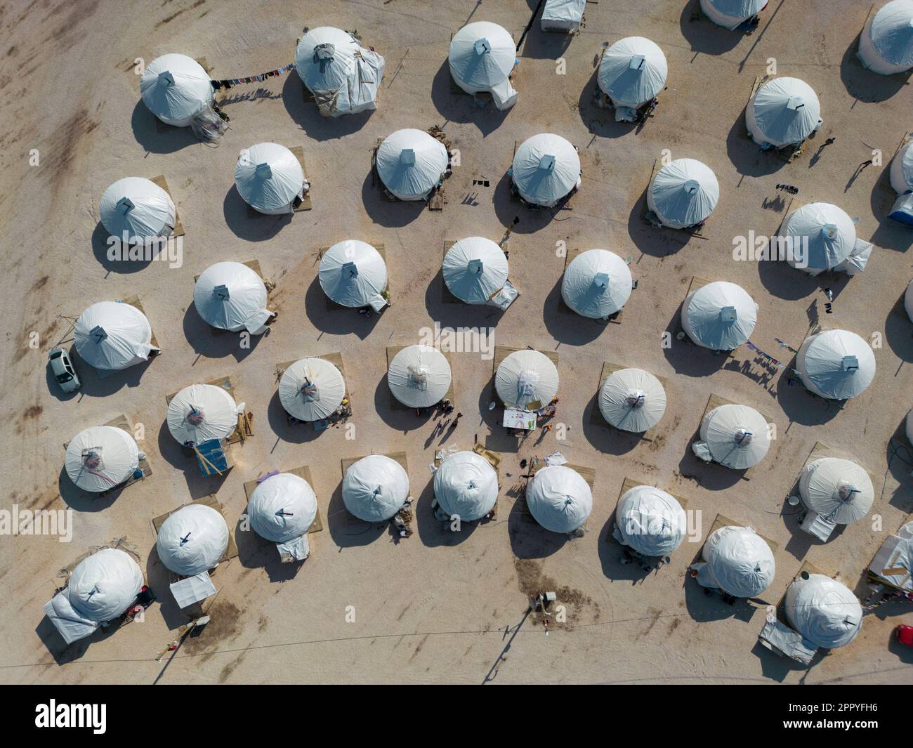 Pazarcik, Turkey. 25th Apr, 2023. Residents made homeless by the ...