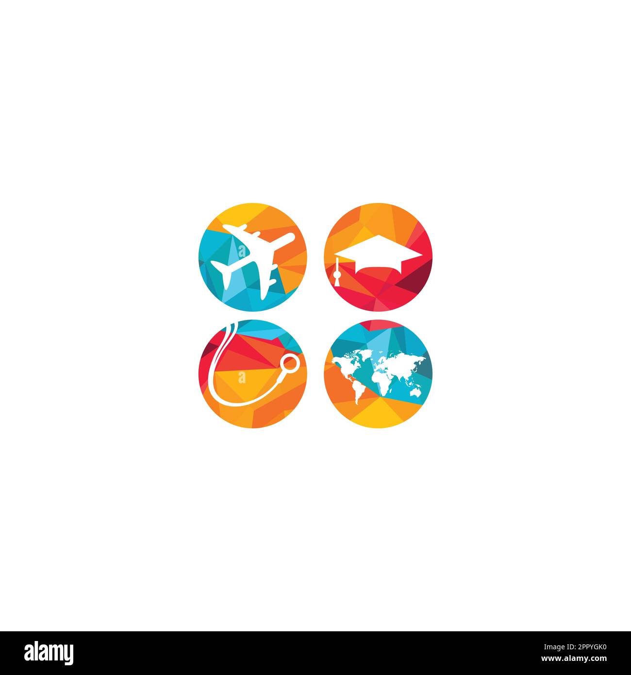 Study abroad vector logo design. Medical study in abroad logo concept ...