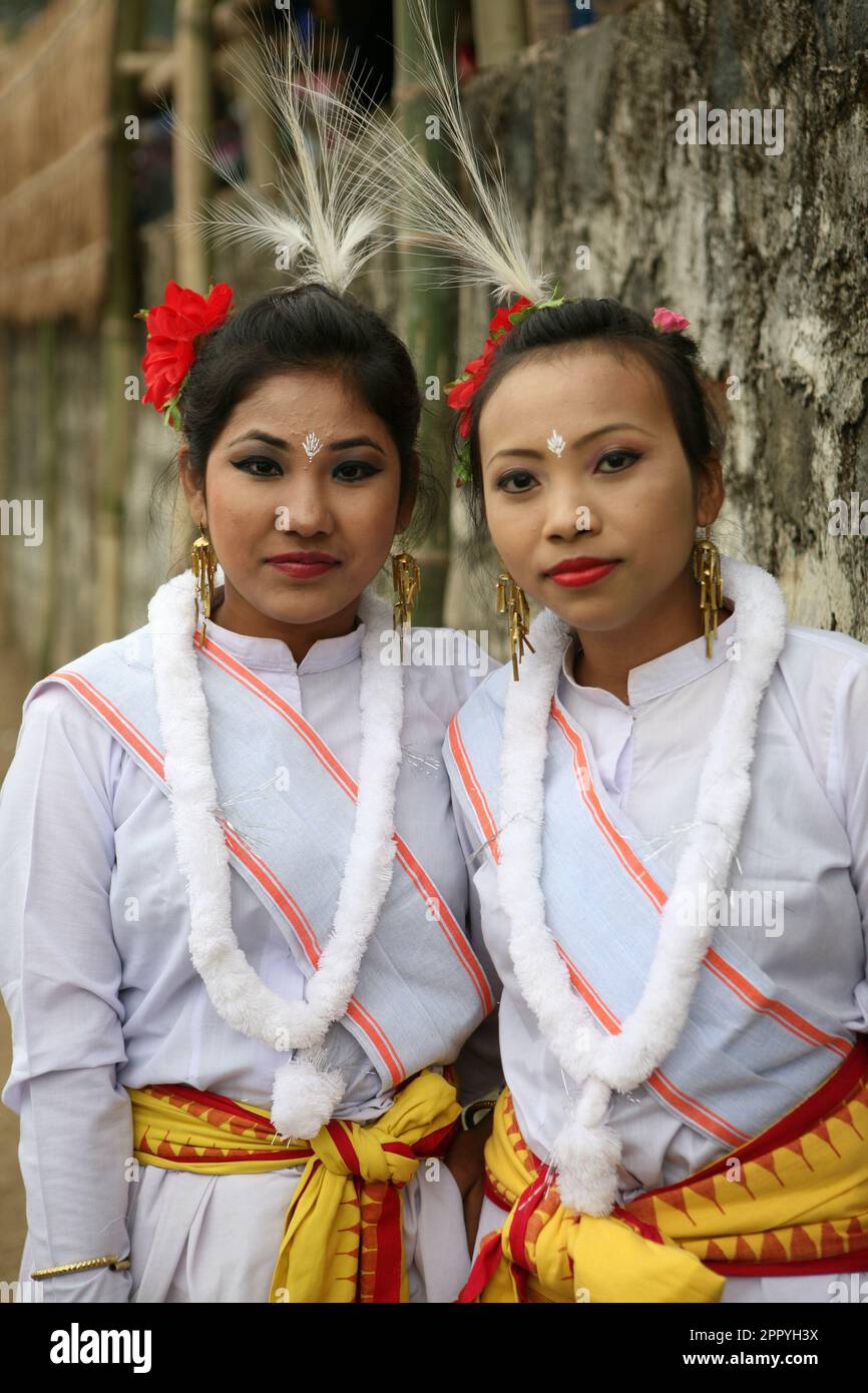 Naga tribe girls in festive costumes Stock Photo - Alamy