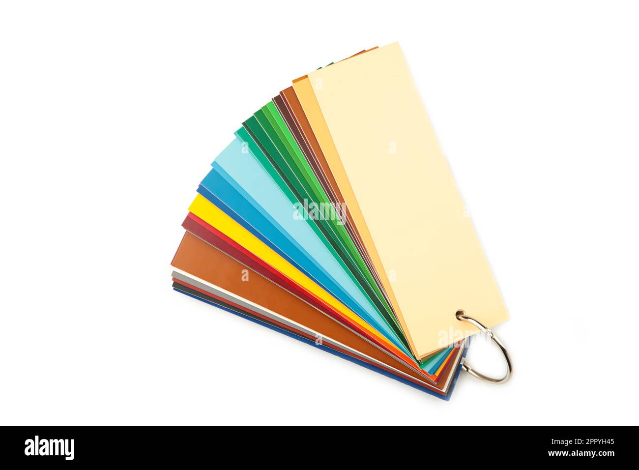 Opened color guide book isolated on white background. Color palette ...