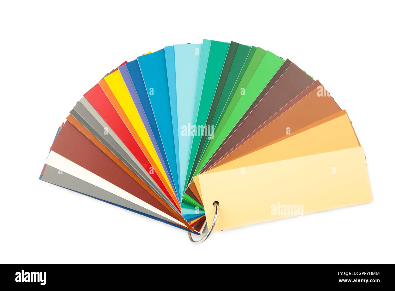 Opened color guide book isolated on white background. Color palette ...