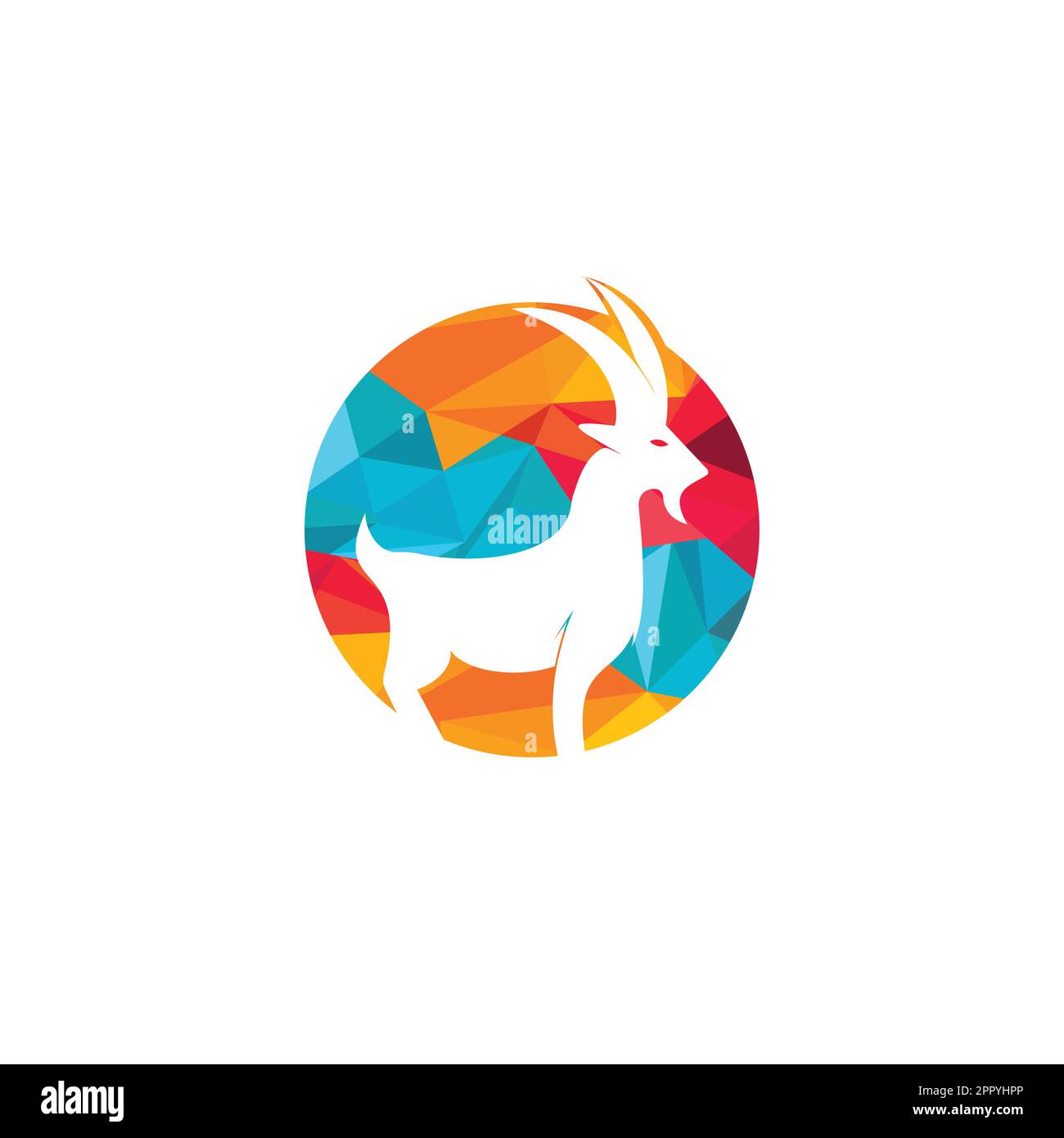 Goat Simple Logo Template Design. Mountain goat vector logo design ...