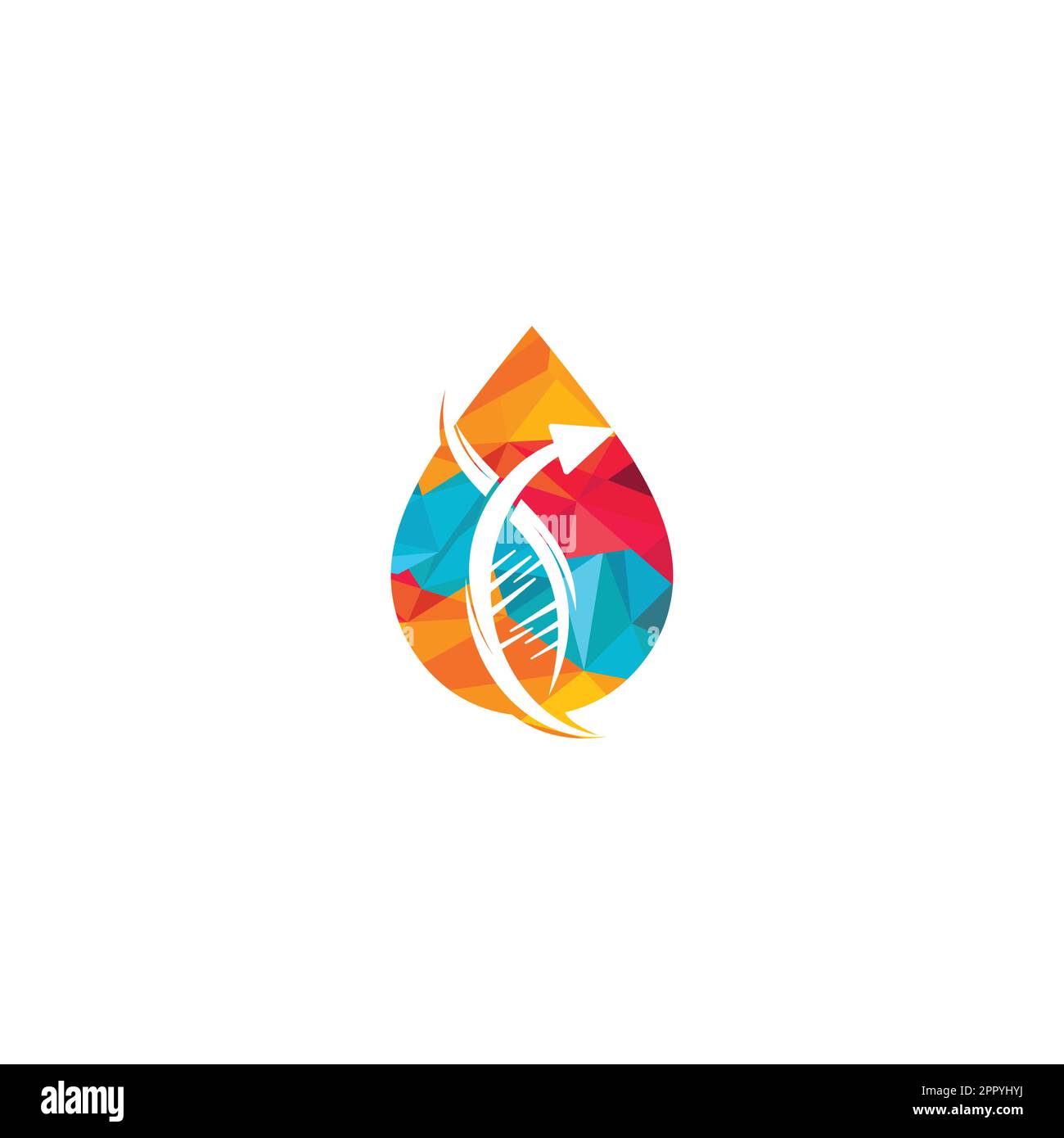 Water drop and human DNA molecules logo design. Abstract Human DNA molecular structures logo ...