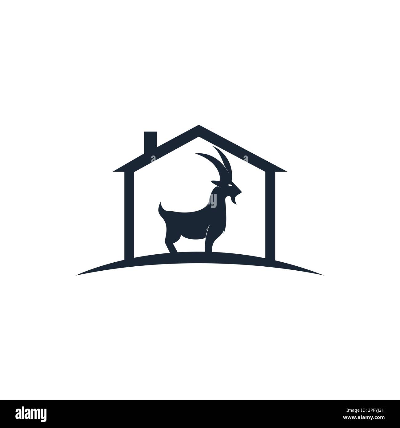 Goat home Logo Template vector design. A beard goat logo concept Stock ...