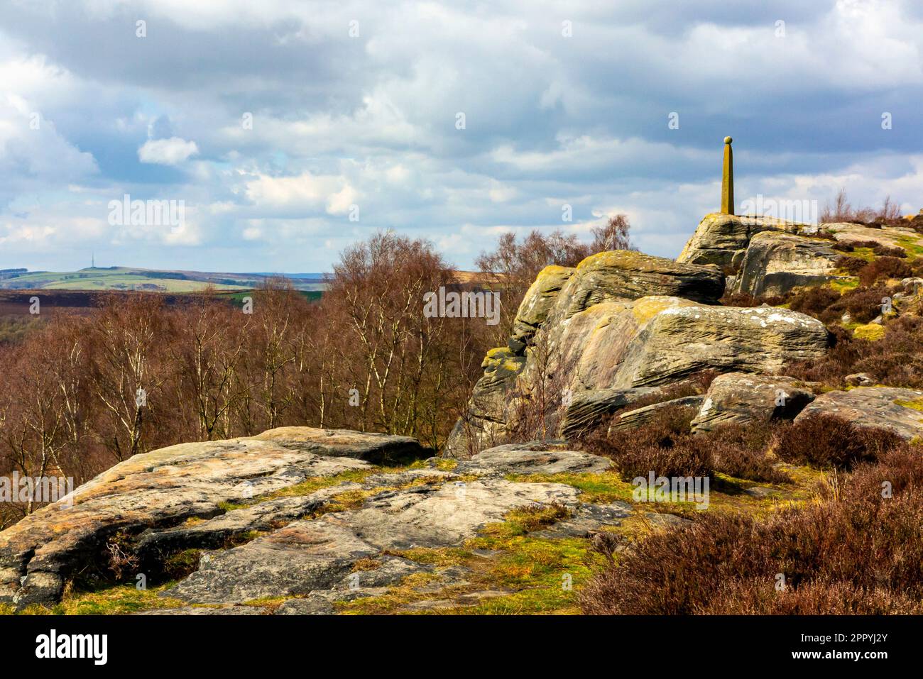 Nelson's Mounment erected in 1810 at Birchen Edge near Baslow in the ...
