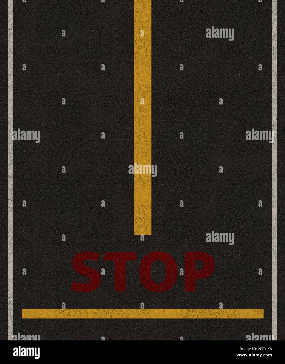 Road markings on asphalt, Road surface markings Stock Photo - Alamy