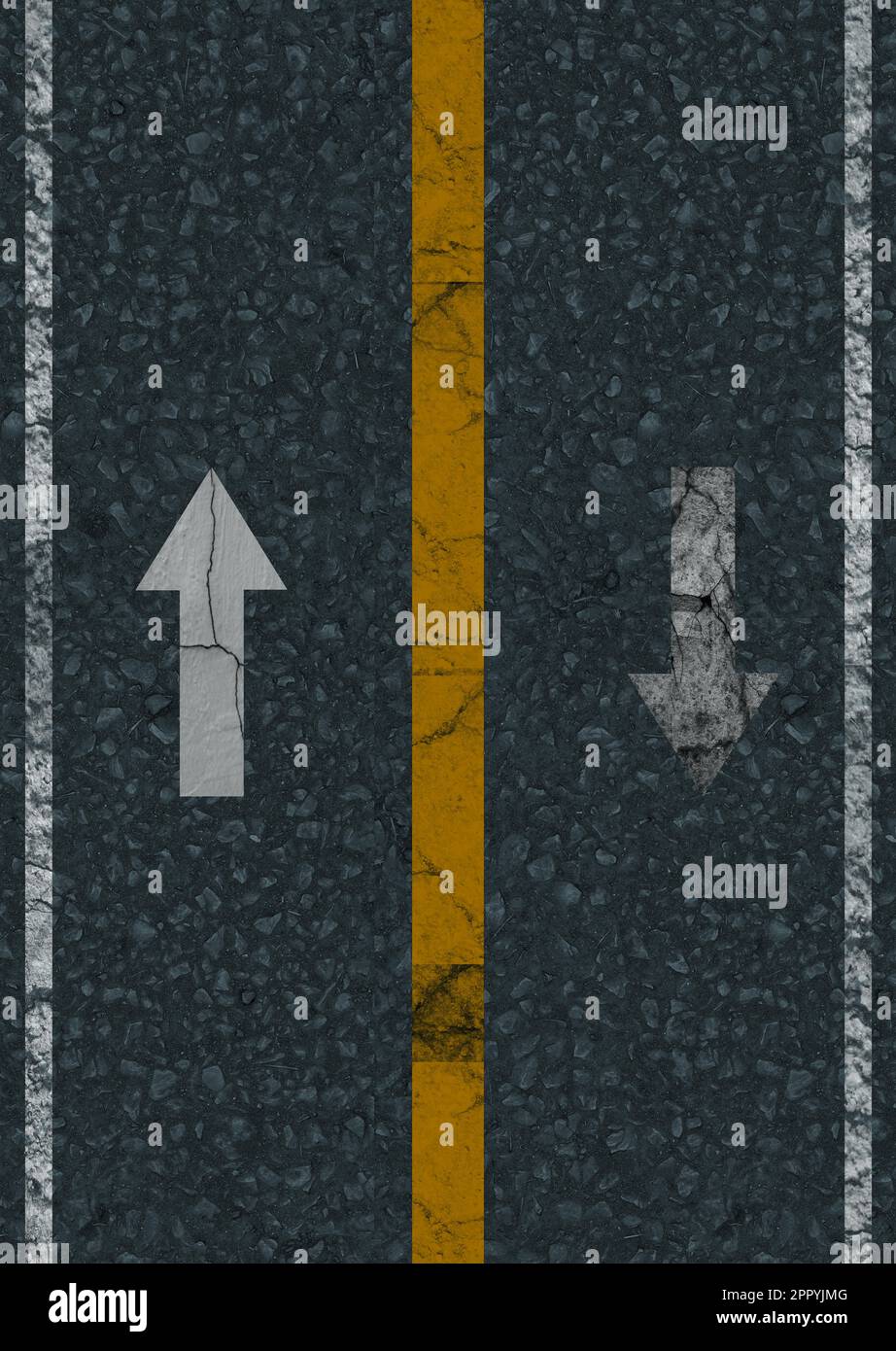 Road markings on asphalt, Road surface markings Stock Photo - Alamy