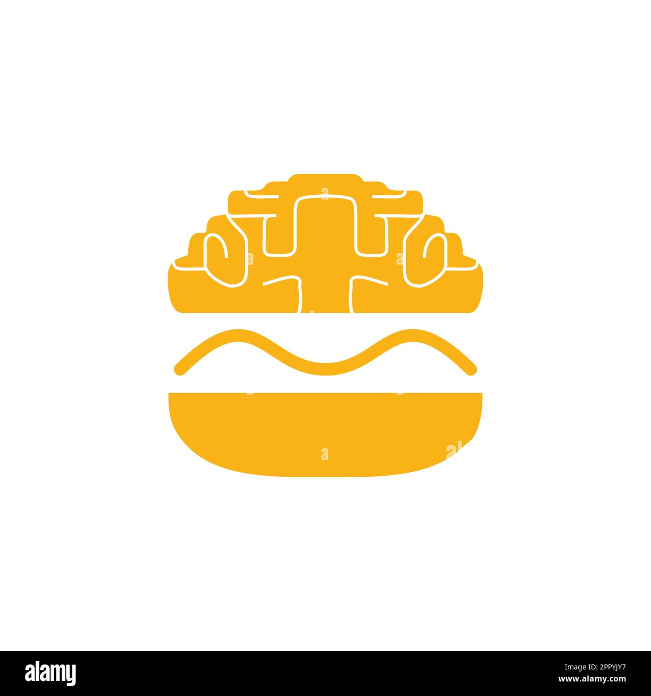 Burger Brain Vector Logo Design Template. Fast Food Cafe Logo Design ...