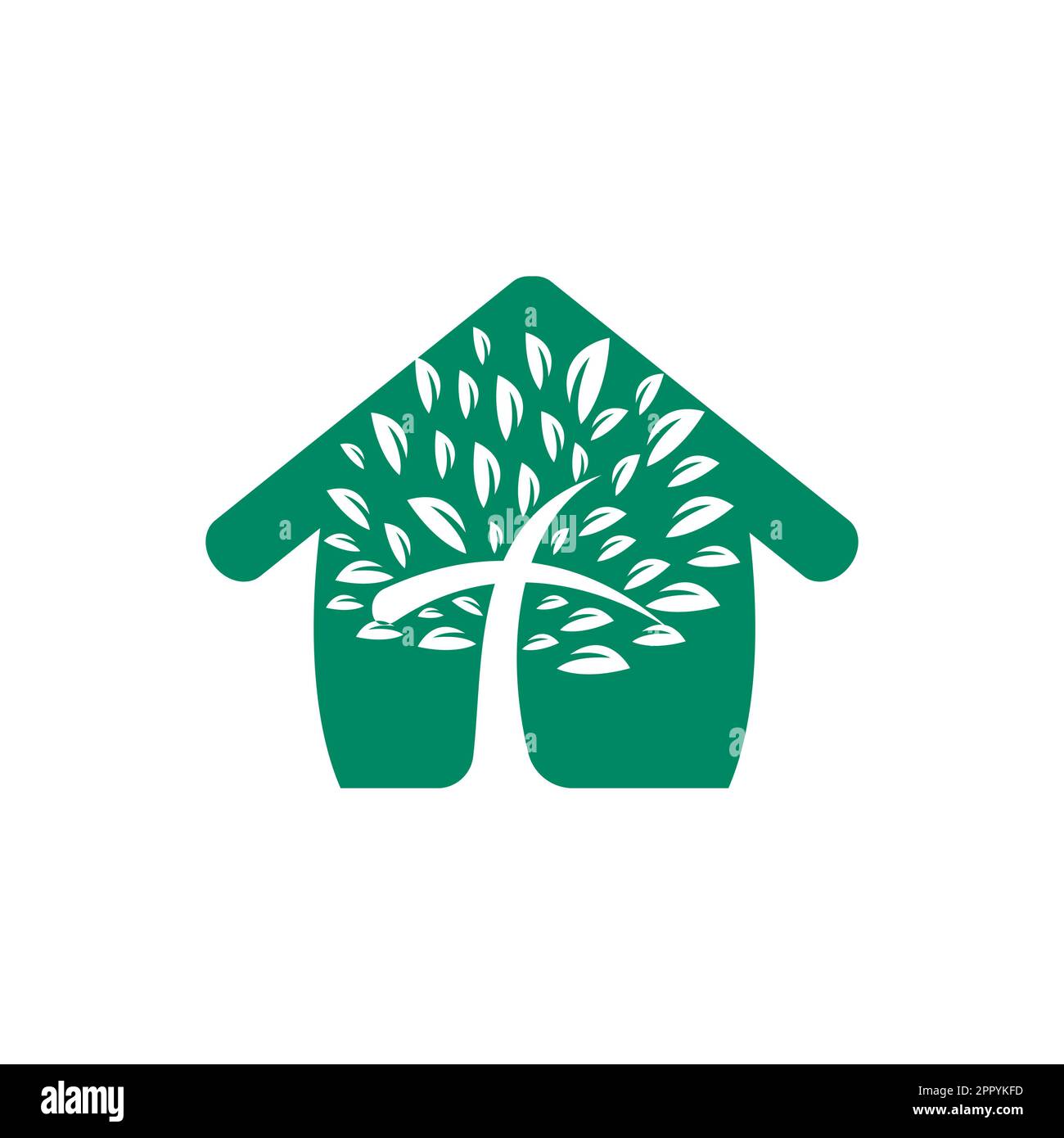Abstract home and tree religious cross symbol icon vector design Stock ...