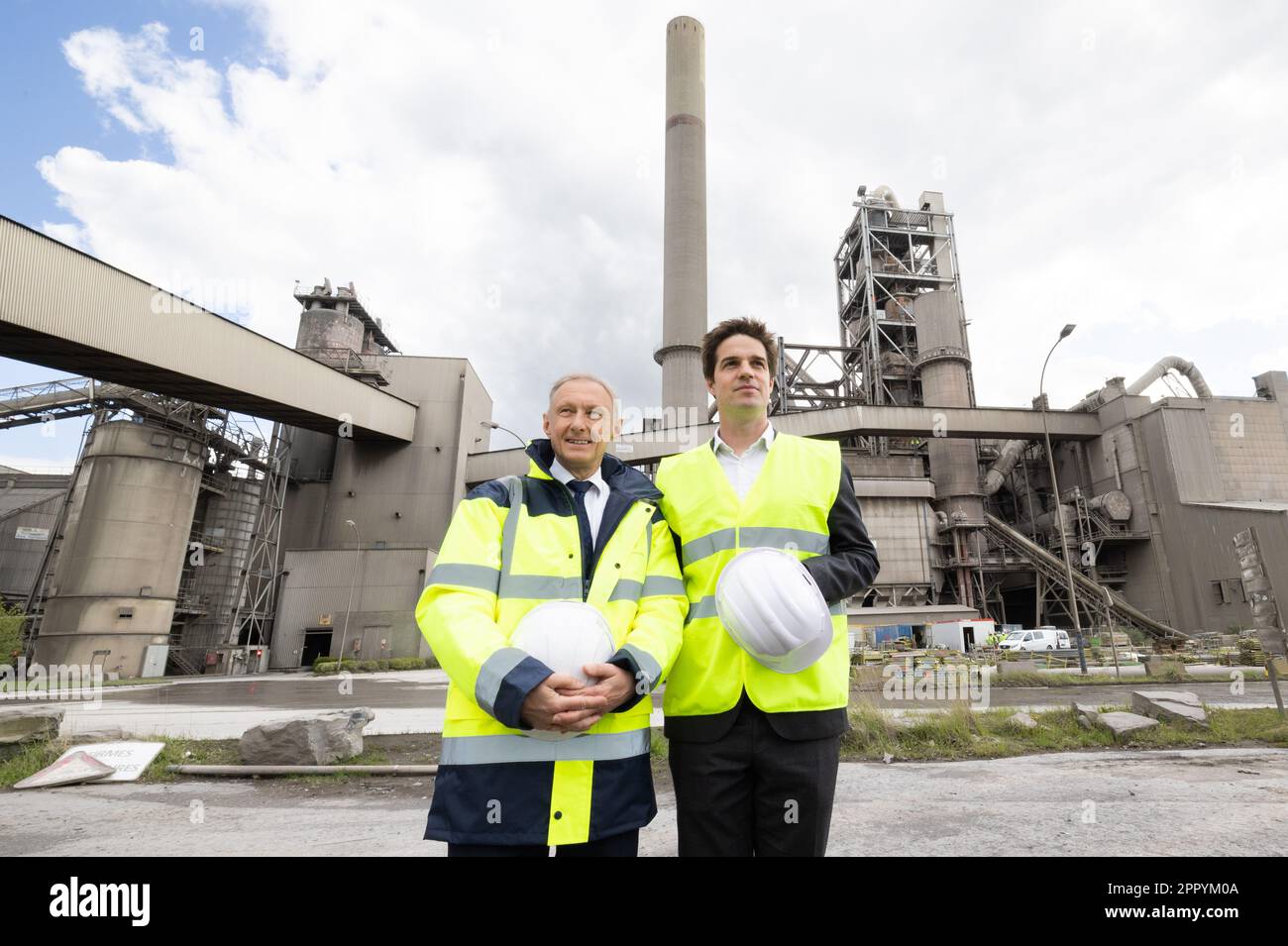 Compagnie des Ciments Belges (CCB) general director Eddy Fostier and ...