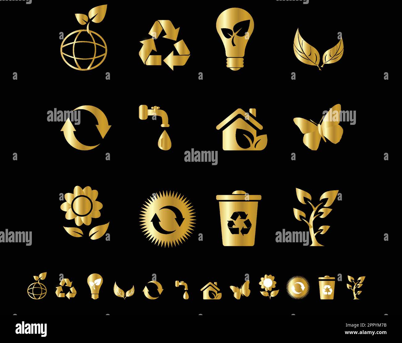 Recycling symbol icon gold isolated Stock Vector Images - Alamy
