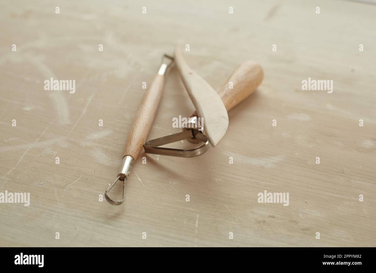 Set of Sculpting Ceramic Pottery Clay Tools Stock Photo - Alamy
