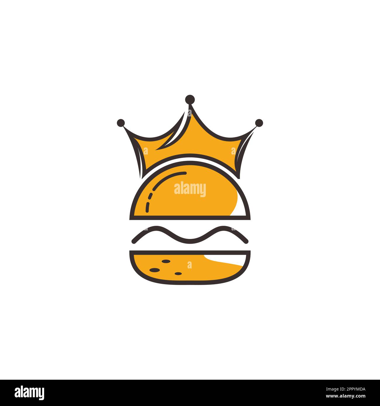 Burger king vector logo design. Burger with crown icon logo concept ...