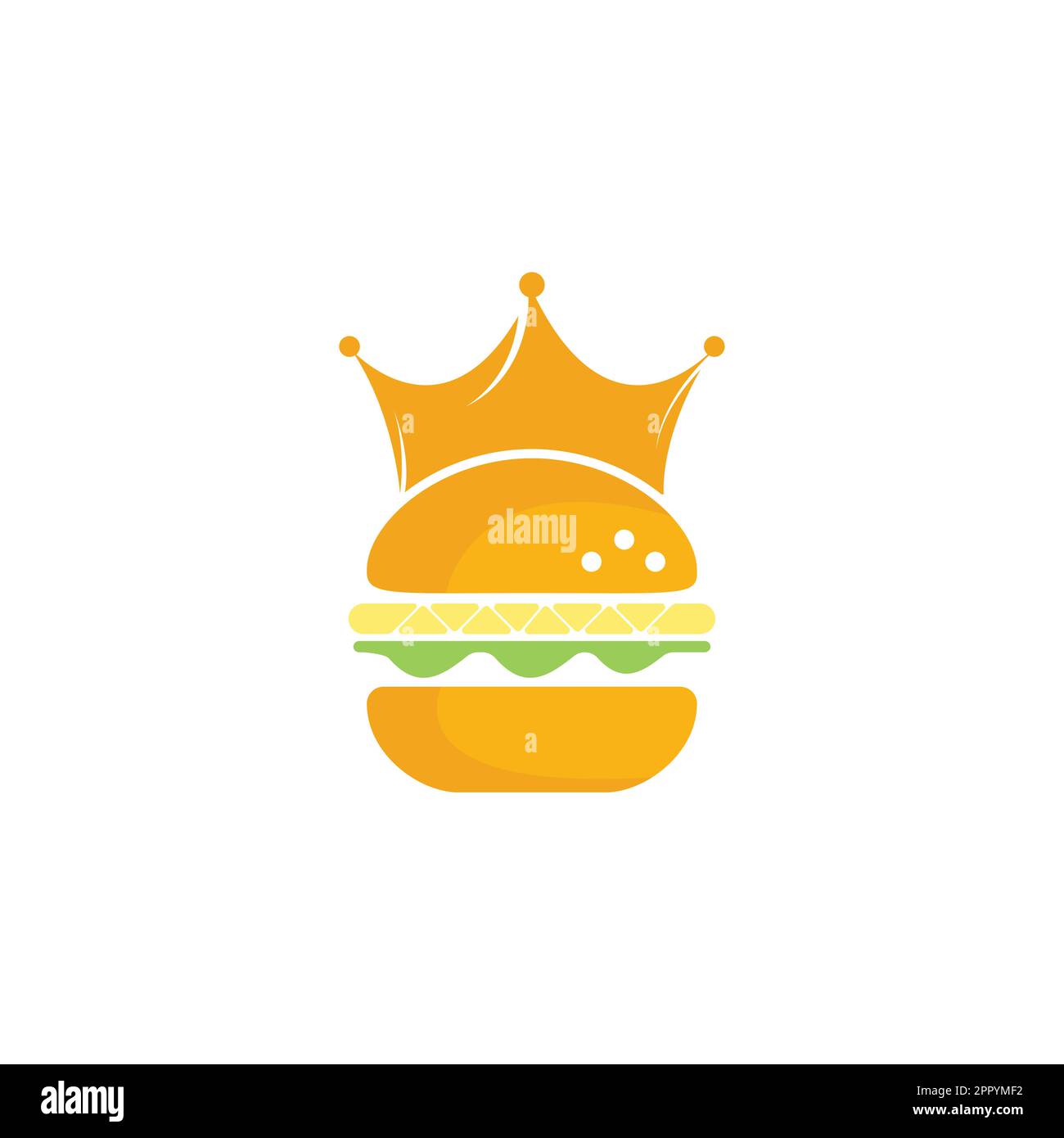 Burger king vector logo design. Burger with crown icon logo concept ...