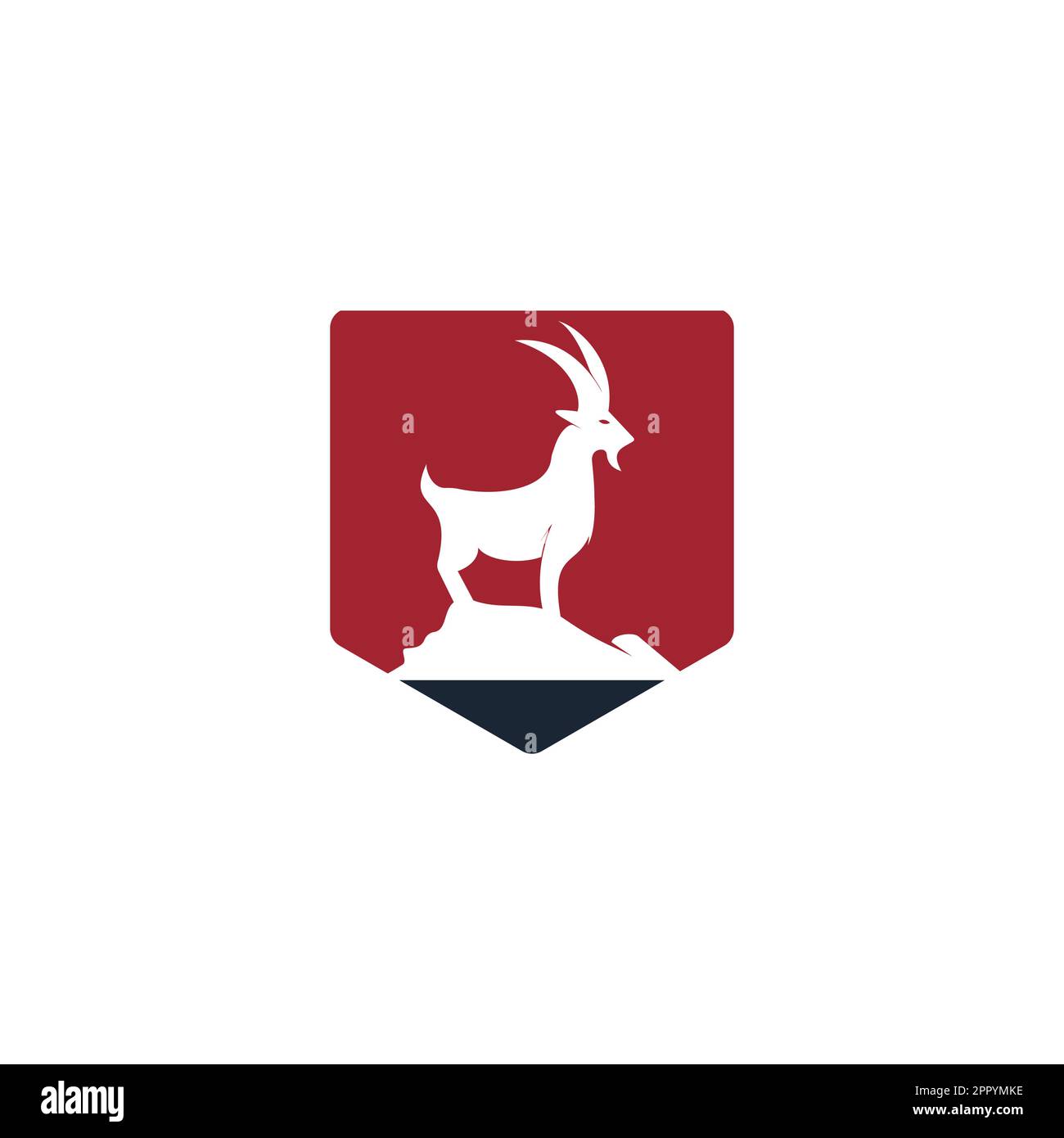 Goat Simple Logo Template Design. Mountain goat vector logo design ...