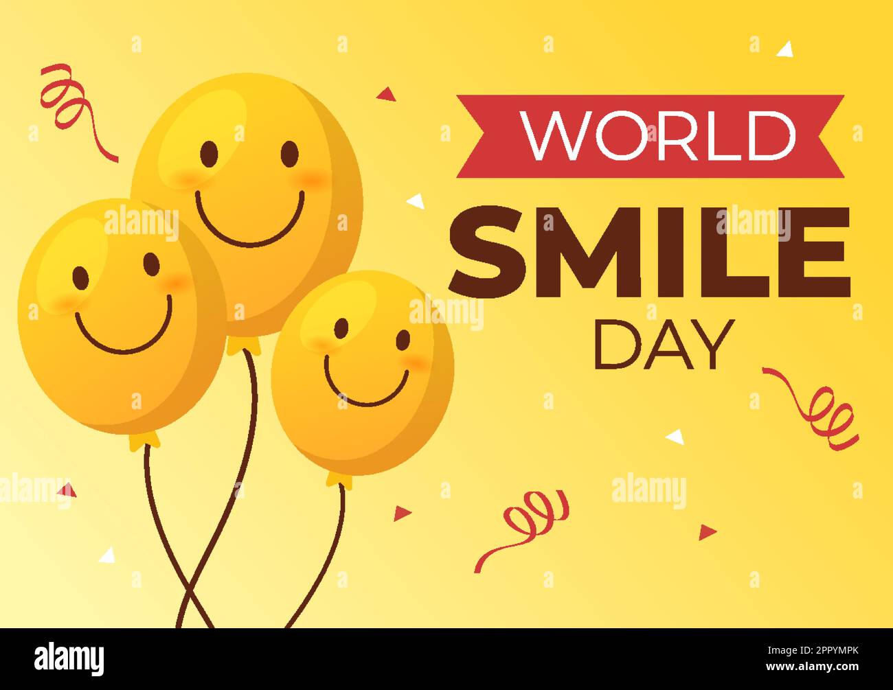 World Smile Day Hand Drawn Cartoon Illustration with Smiling Expression ...