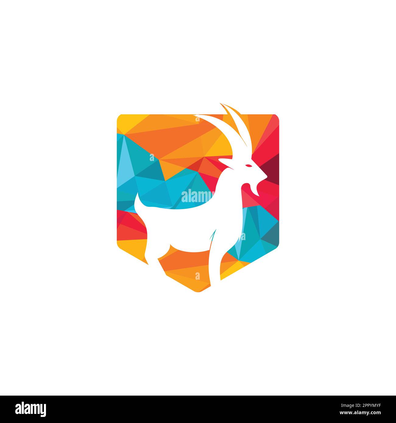 Goat Simple Logo Template Design. Mountain goat vector logo design ...
