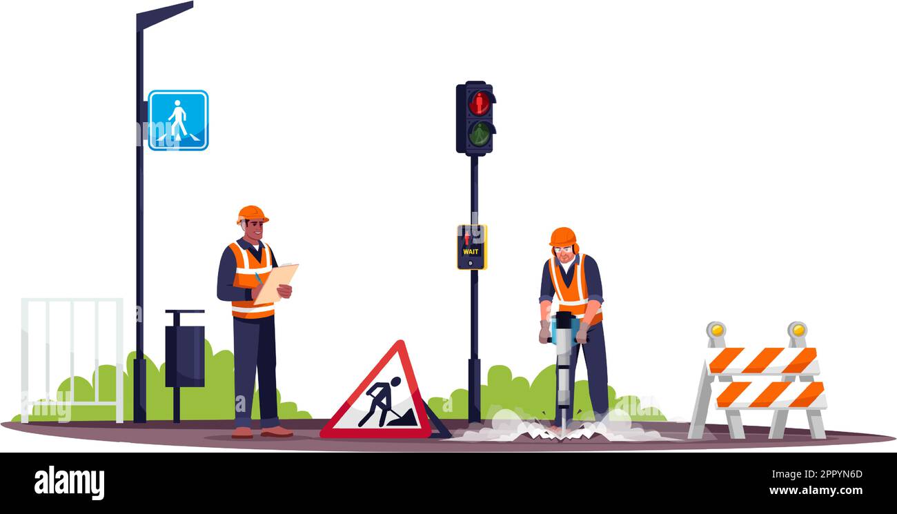 Cartoon illustration man workman pneumatic hi-res stock photography and ...