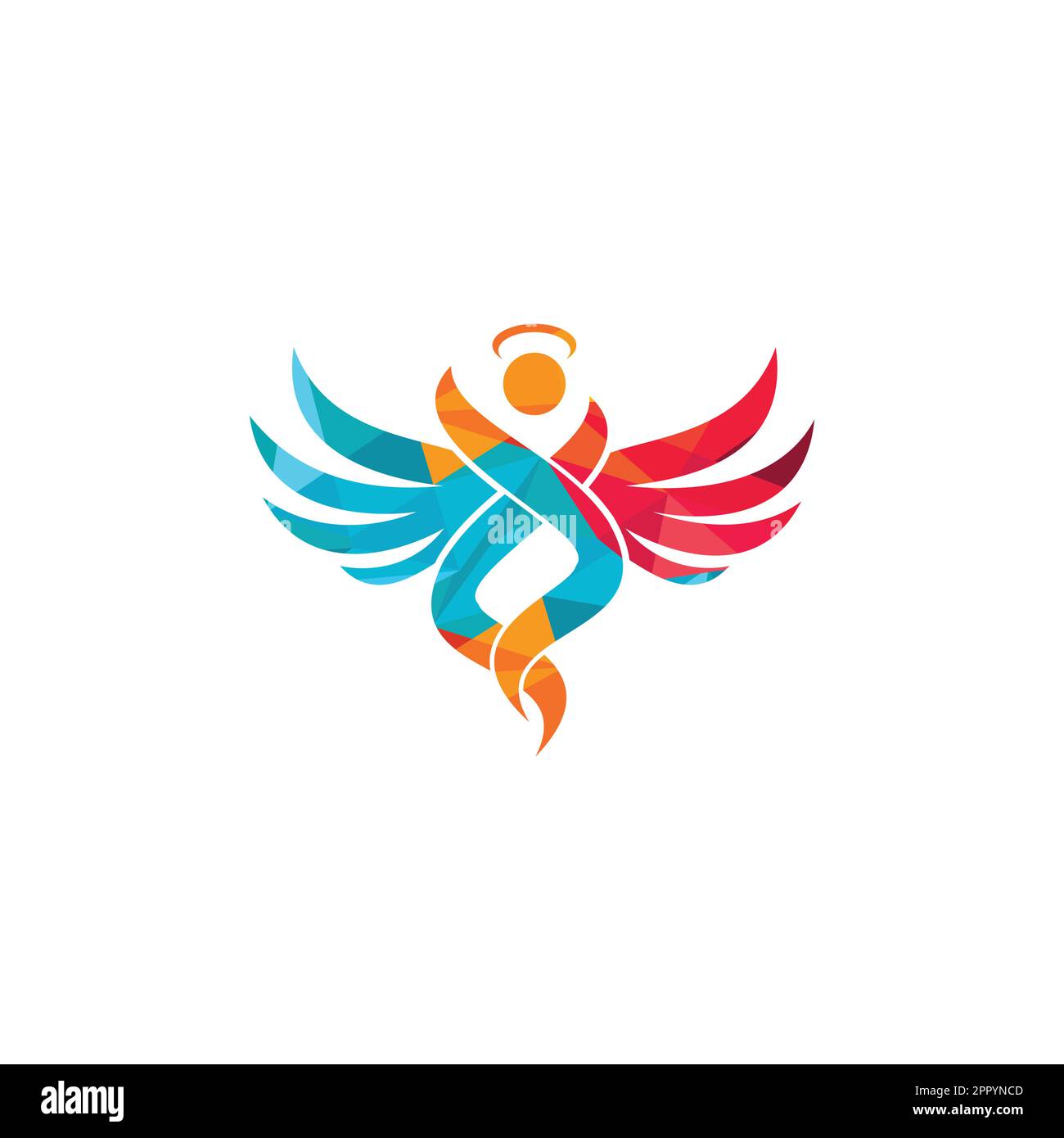 Abstract Angel Vector Logo Design. Represents the Concept of religion ...