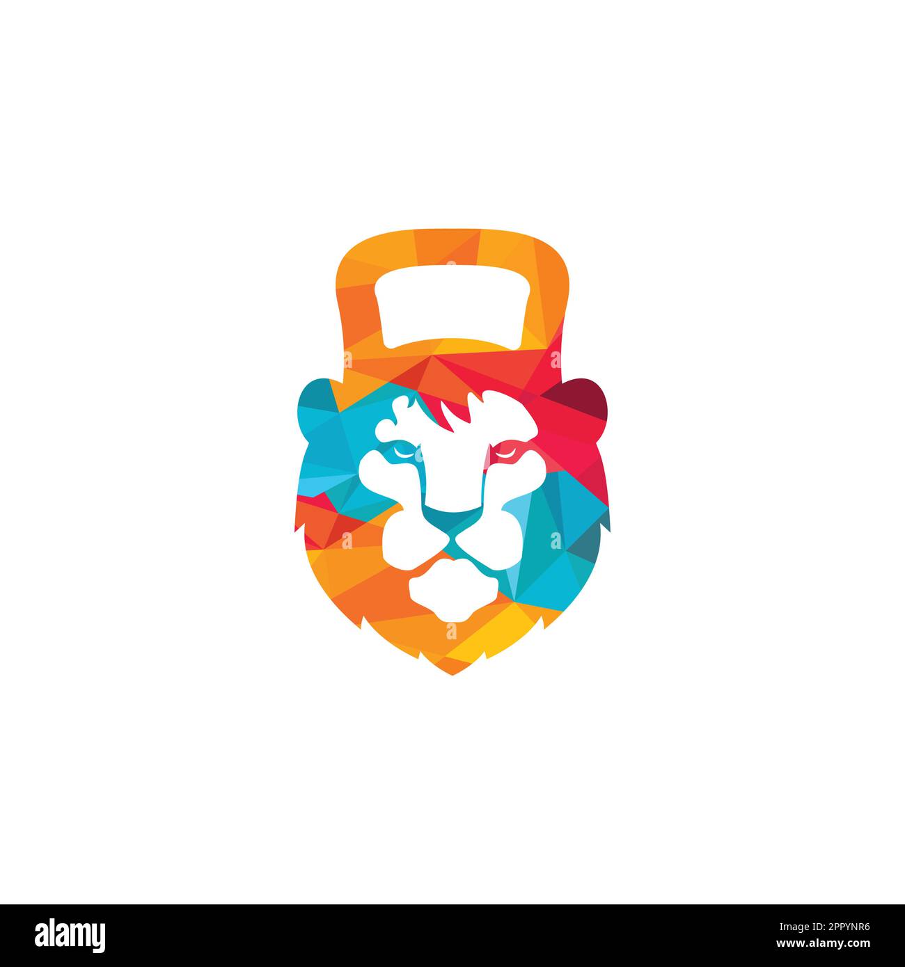 Gym lion logo template design. Fitness gym badge illustration Stock ...