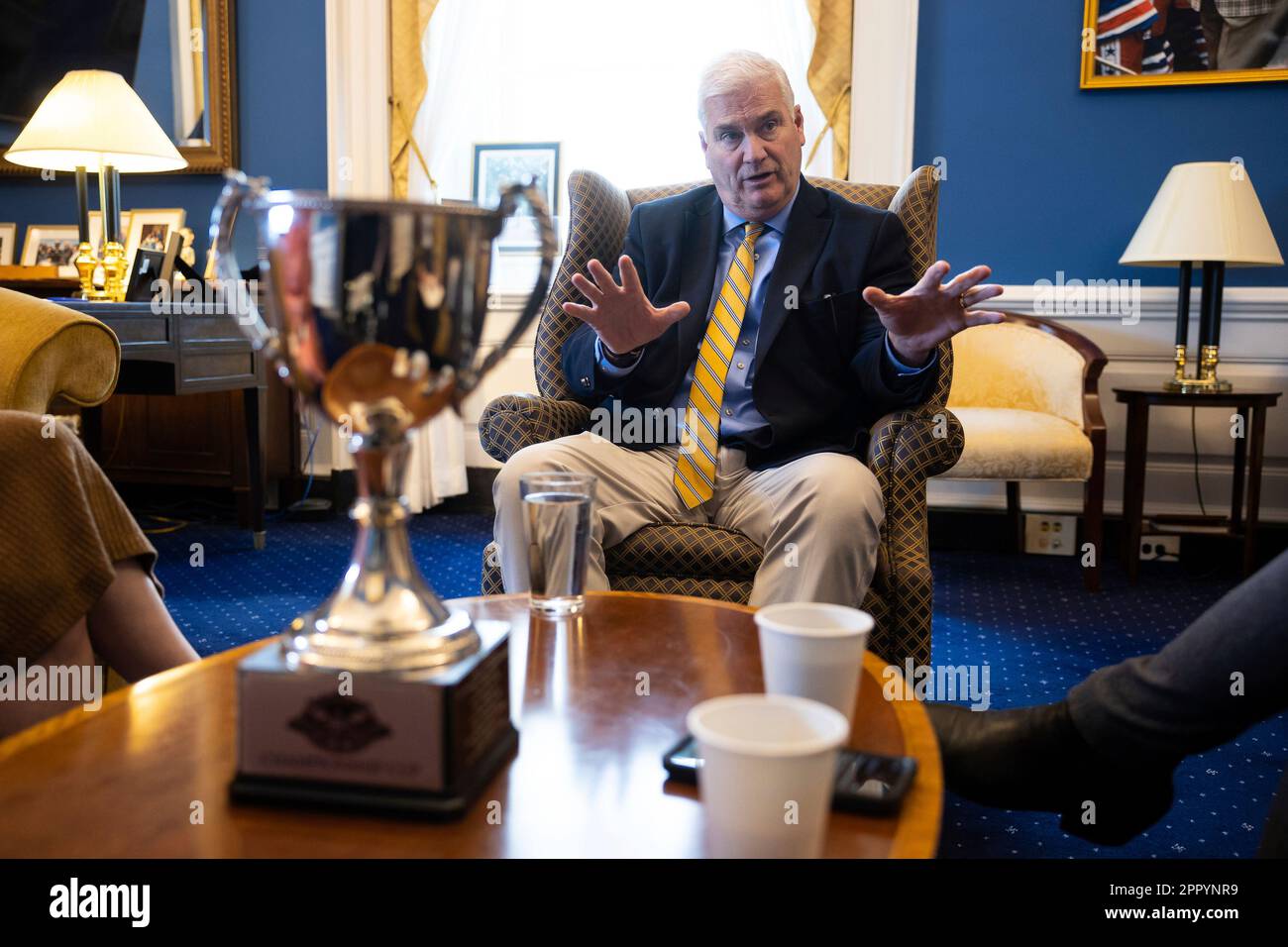 House Majority Whip Tom Emmer (R-Minn.) gives an interview in his ...