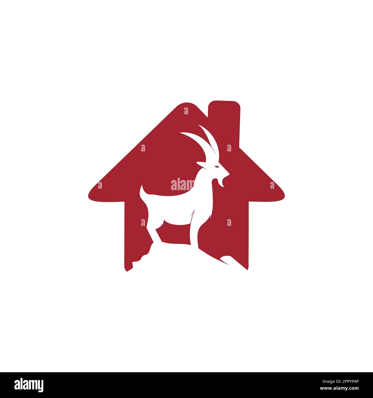 Goat home Logo Template vector design. A beard goat logo concept Stock ...