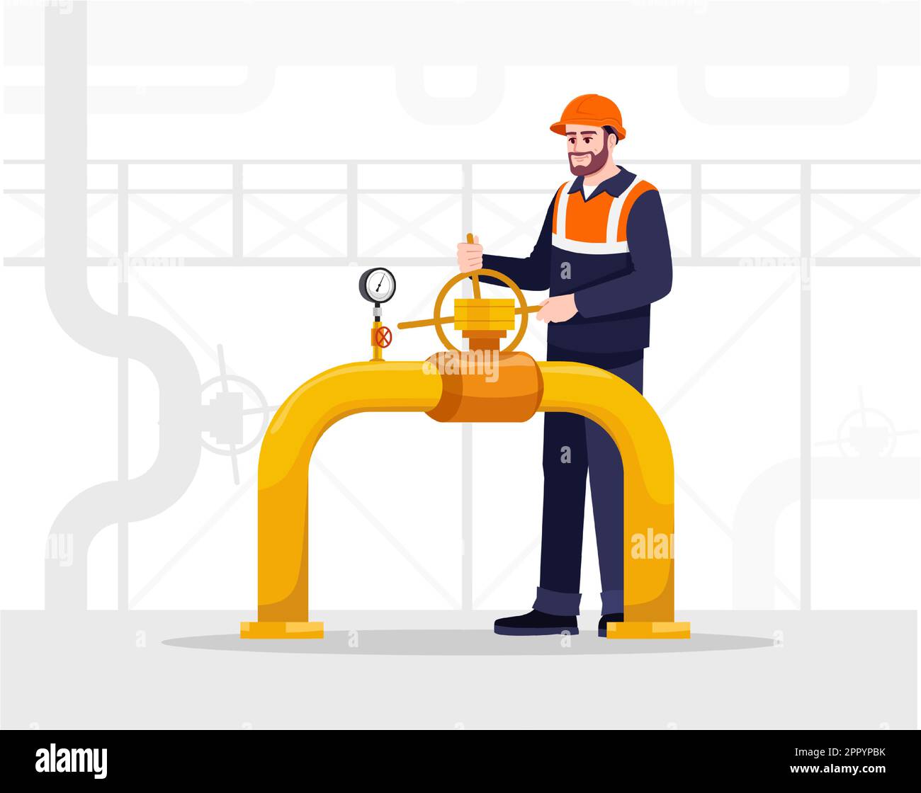 Cartoon illustration complex pipeline concept Stock Vector Images - Alamy