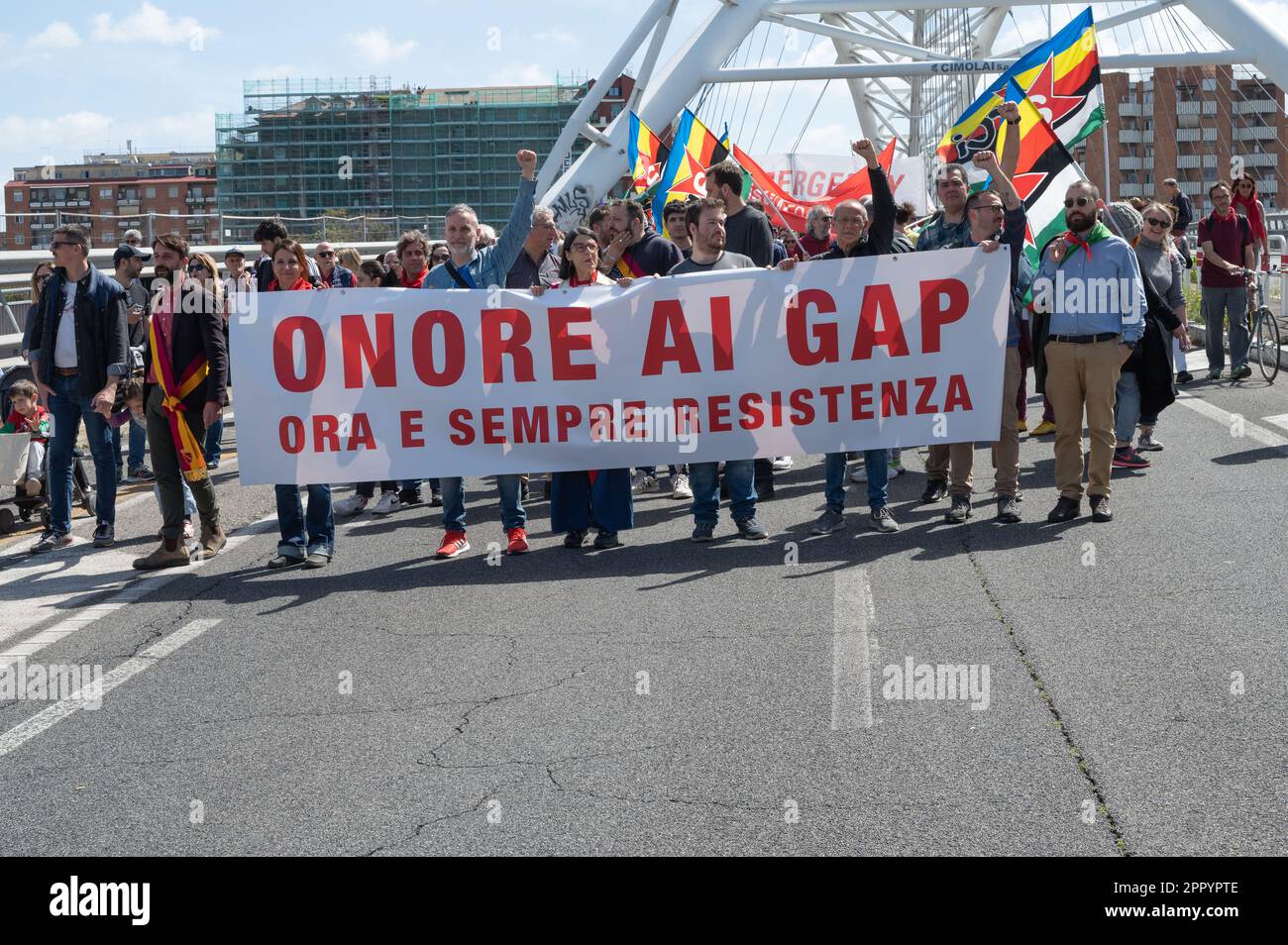 April 25, 2023, Rome, Italy: Thousands of people, associations and even ...
