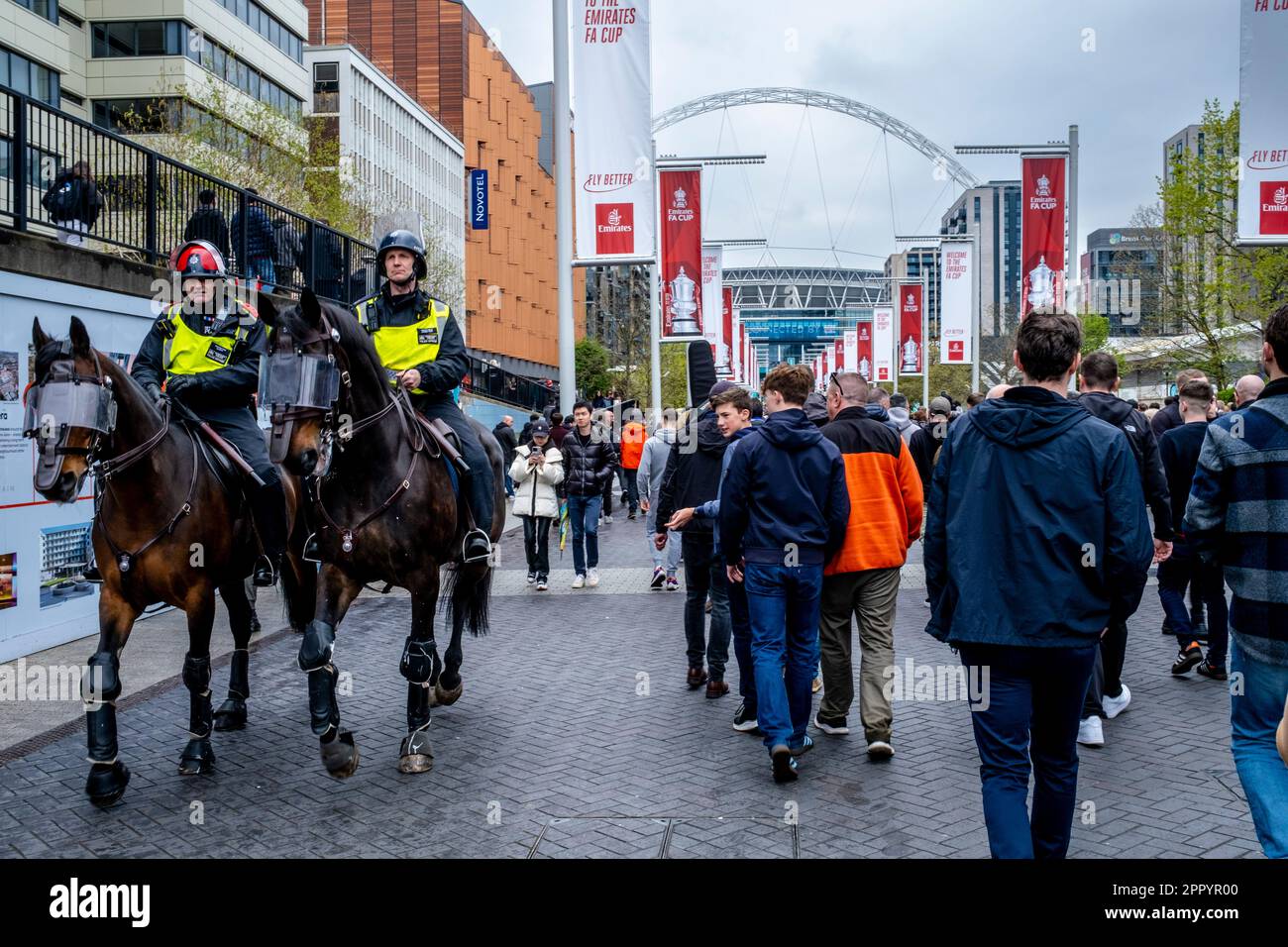 Football Fans Of Brighton and Hove Albion and Manchester United Walk ...