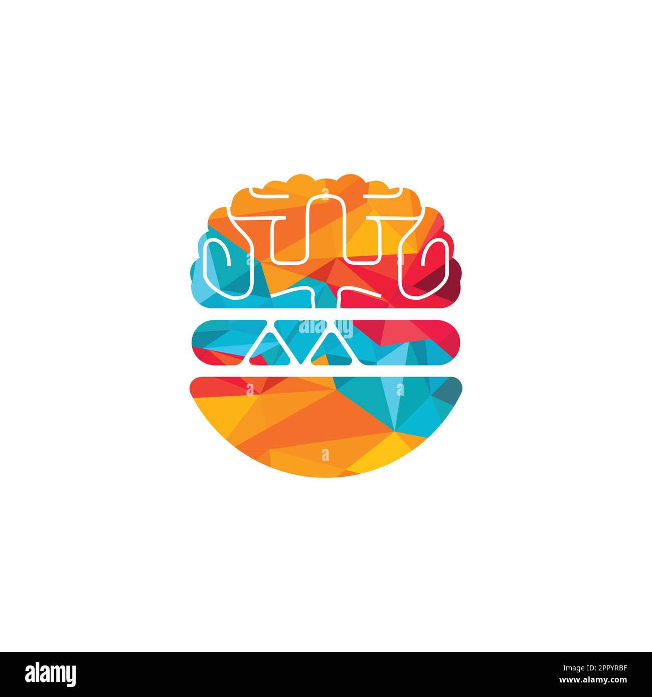 Burger Brain Vector Logo Design Template. Fast Food Cafe Logo Design ...