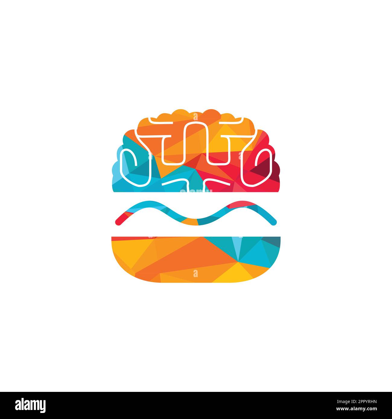 Burger Brain Vector Logo Design Template. Fast Food Cafe Logo Design ...