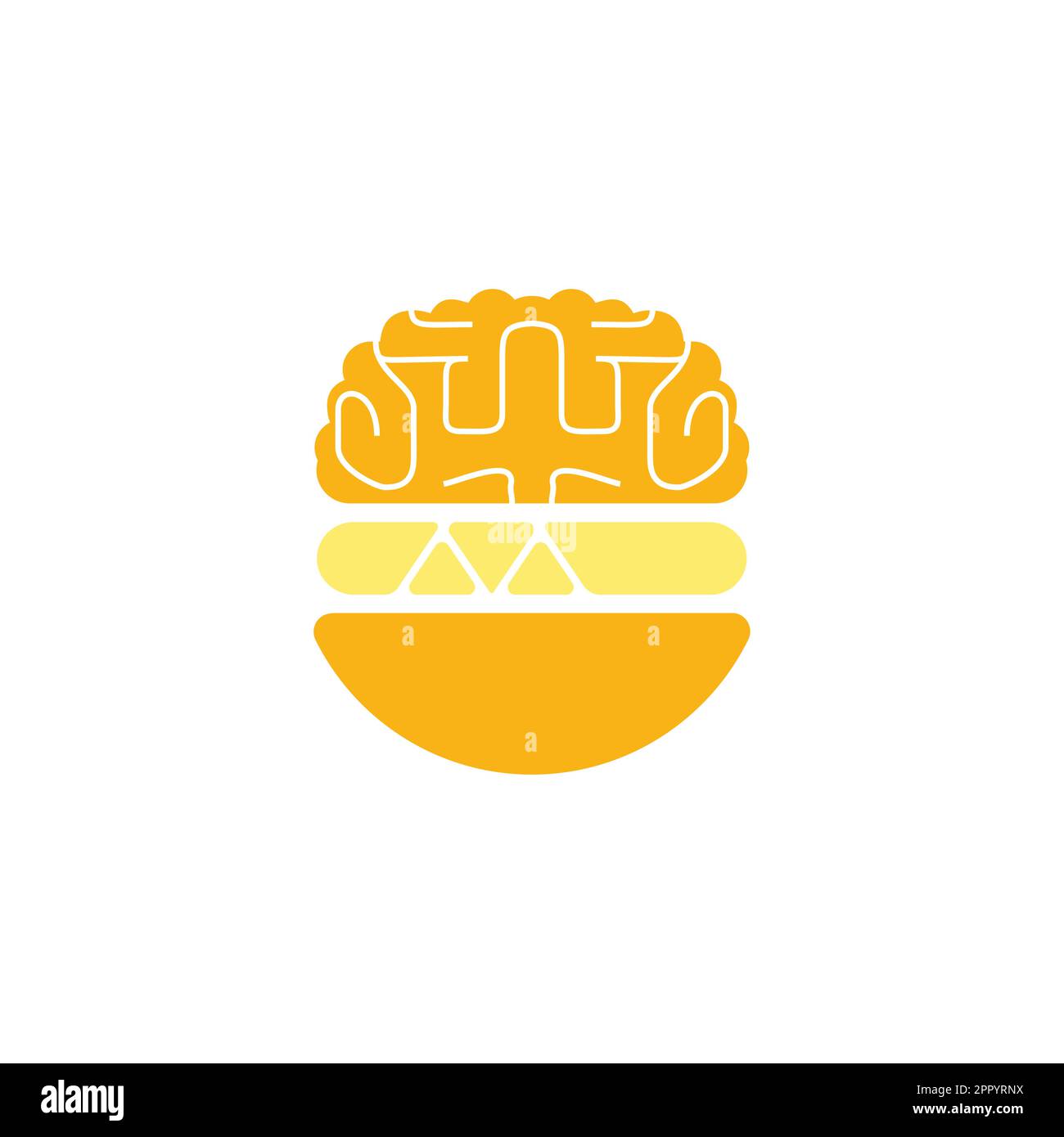 Burger Brain Vector Logo Design Template. Fast Food Cafe Logo Design ...