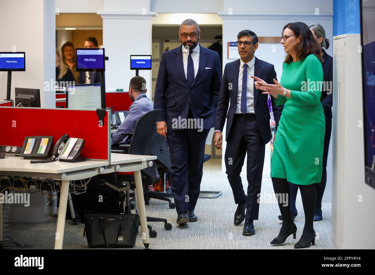 Prime Minister Rishi Sunak (centre) and Foreign Secretary James ...