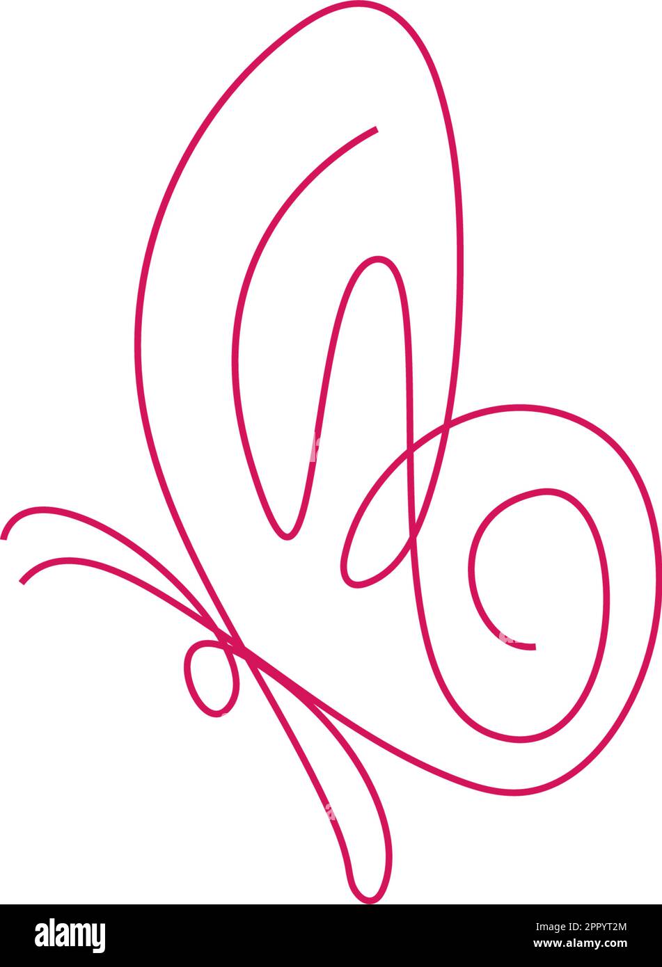 Butterfly line art image illustration template Stock Vector Image & Art ...