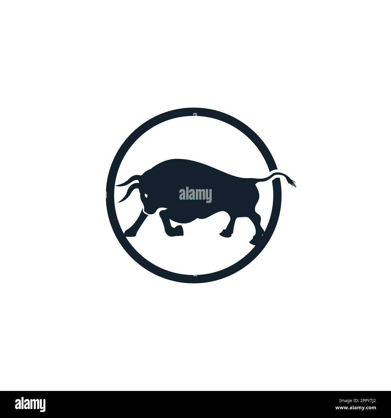 Bull vector logo design. Simple animal vector logo design template ...