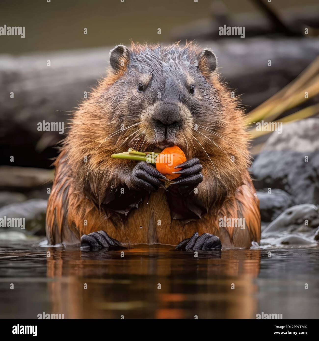 Beaver eating carrot hi-res stock photography and images - Alamy