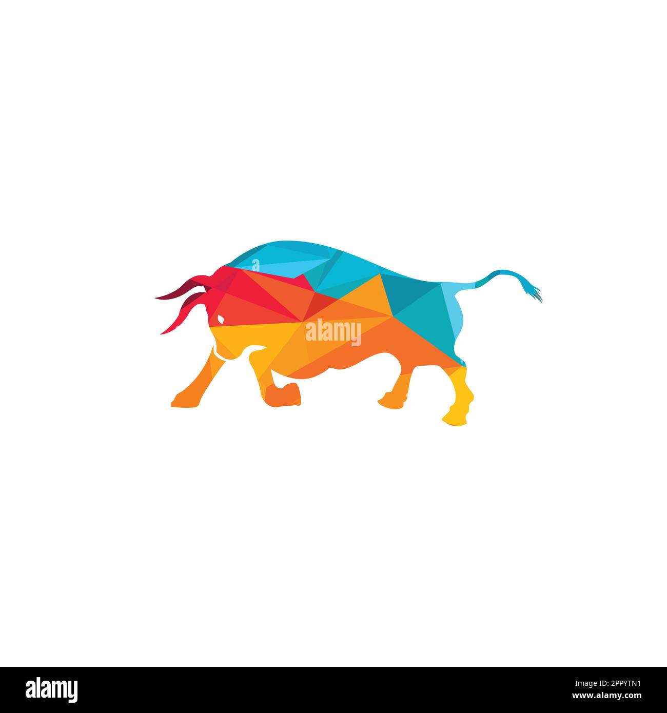 Bull vector logo design. Simple animal vector logo design template ...