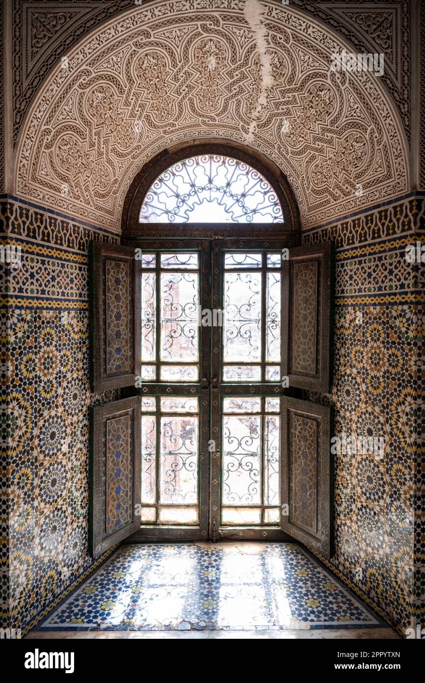 Decorated room inside the kasbah of Telouet Stock Photo - Alamy
