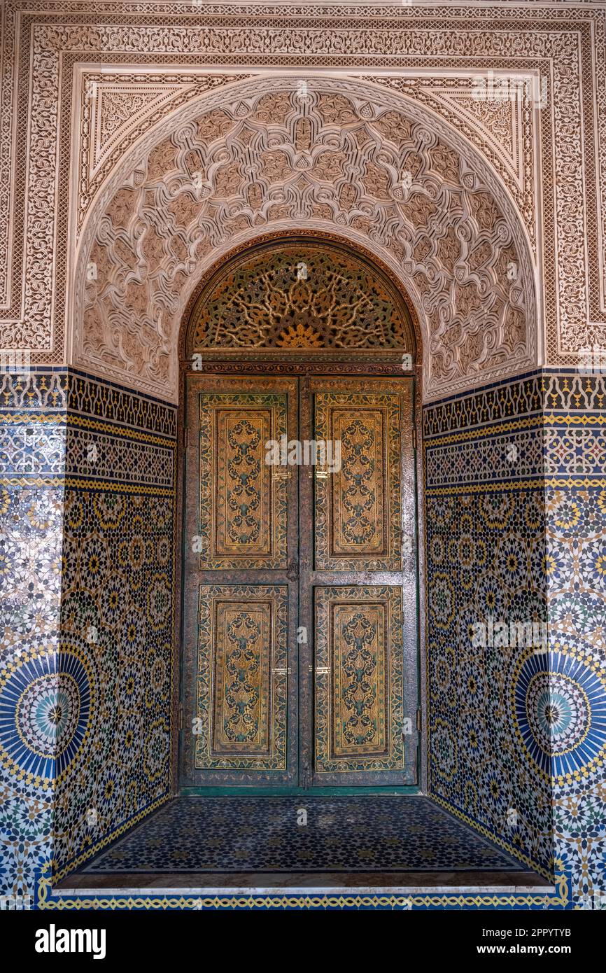Decorated room inside the kasbah of Telouet Stock Photo - Alamy