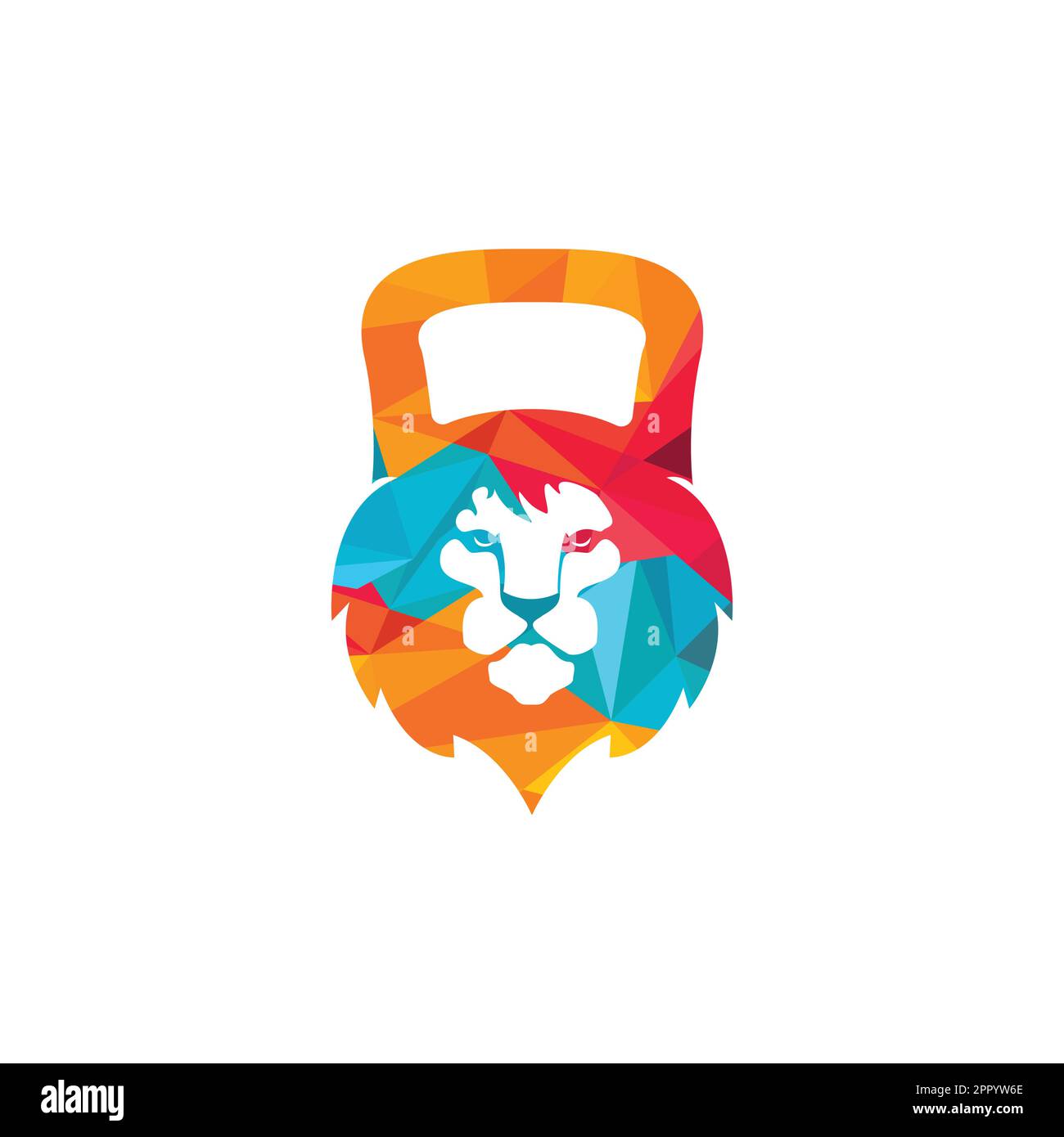 Gym lion logo template design. Fitness gym badge illustration Stock ...