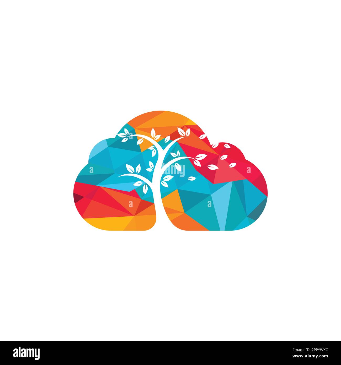 Cloud tree logo design. Nature cloud logo design concept vector Stock ...