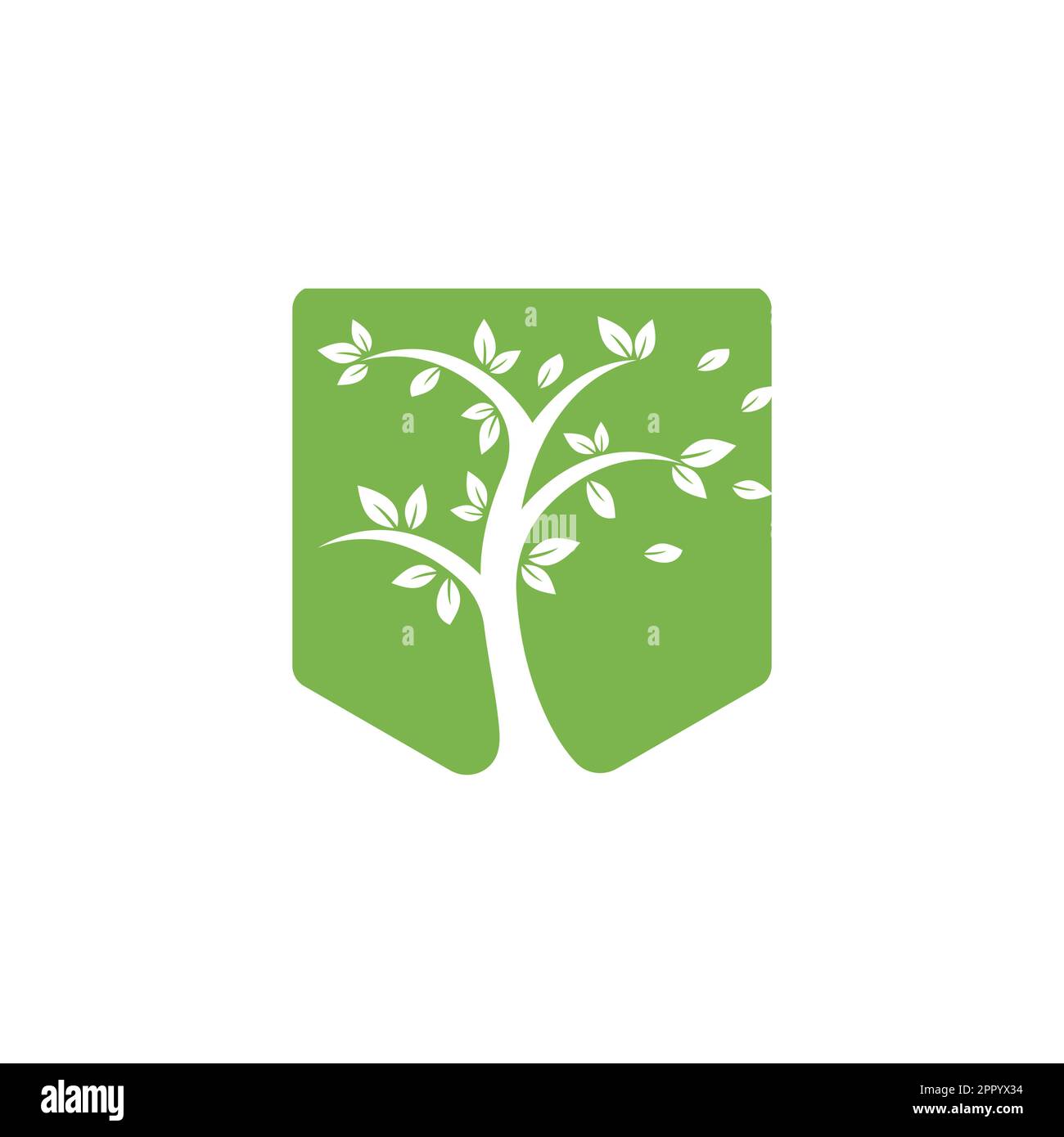 Tree logo design. Minimalist green tree logo symbol Stock Vector Image ...