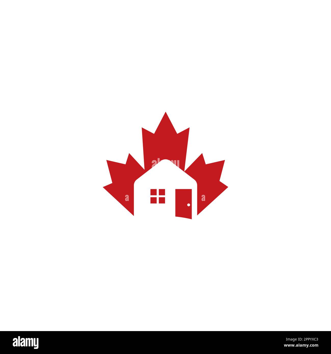 Maple leaf real estate vector logo. Maple leaf home icon Stock Vector ...