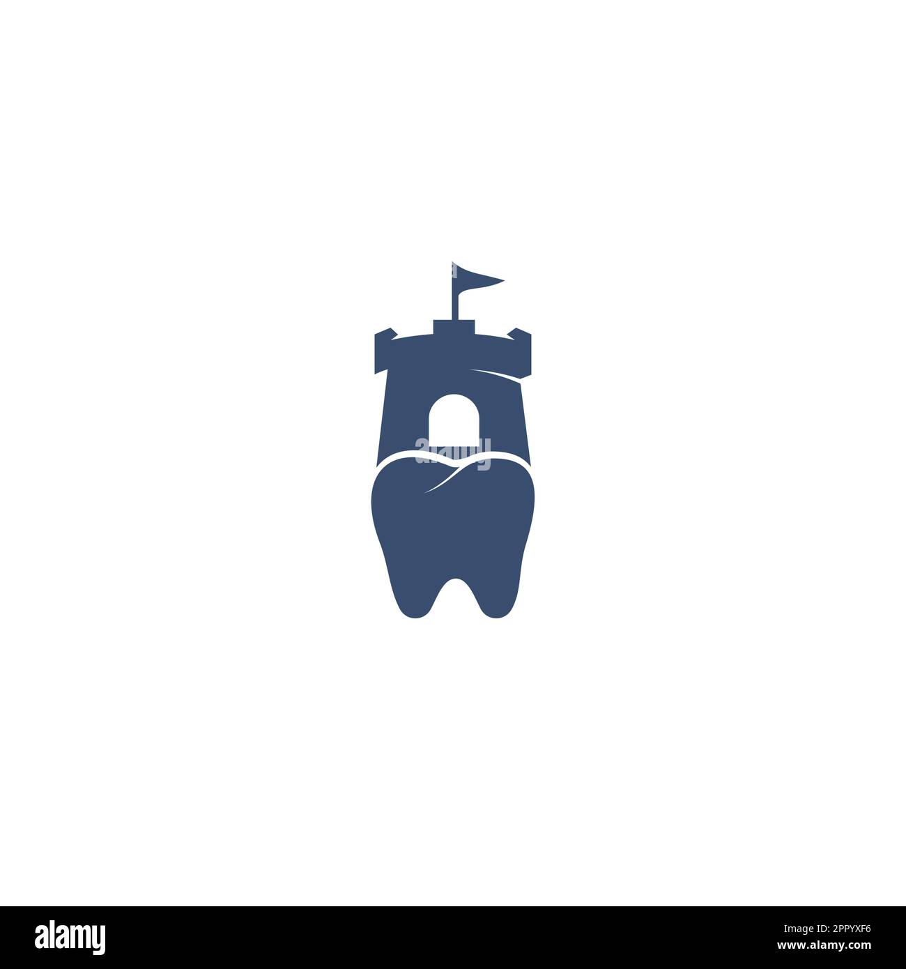 Castle tooth logo template. Dentist fort vector logo design Stock ...